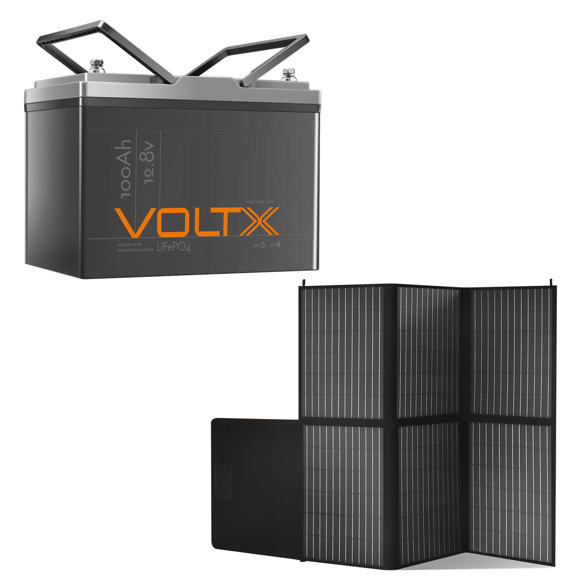 VoltX 12V 100Ah LiFePO4 Battery + VoltX 12V 200W Solar Mat | Outbax