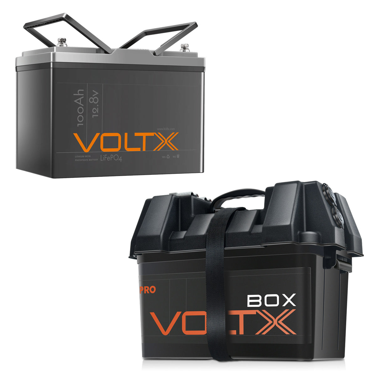 VoltX 12V 100Ah LiFePO4 Battery + VoltX Battery Box | Outbax
