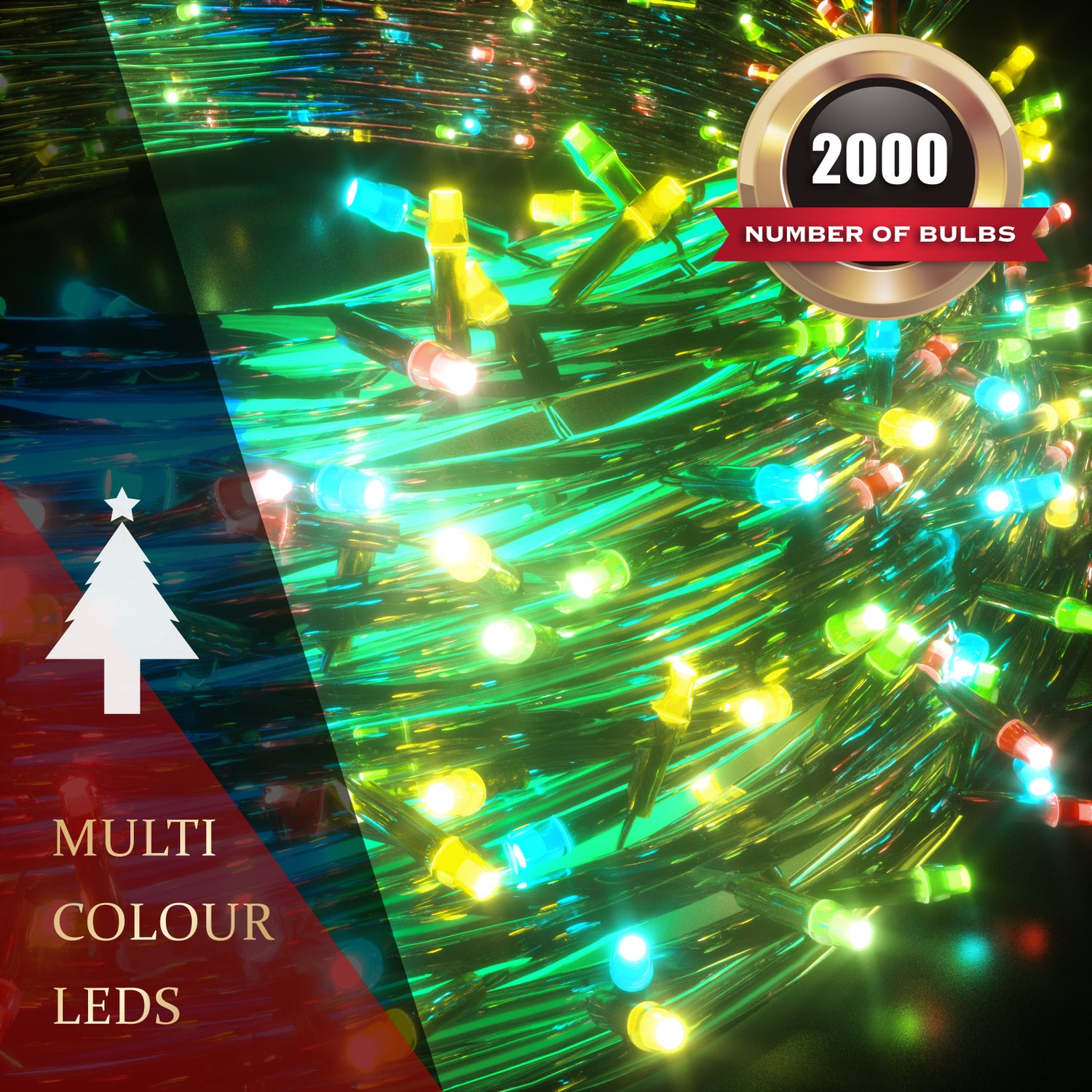 Led Cluster Lights - 2000 Bulbs Multicolour | Outbax