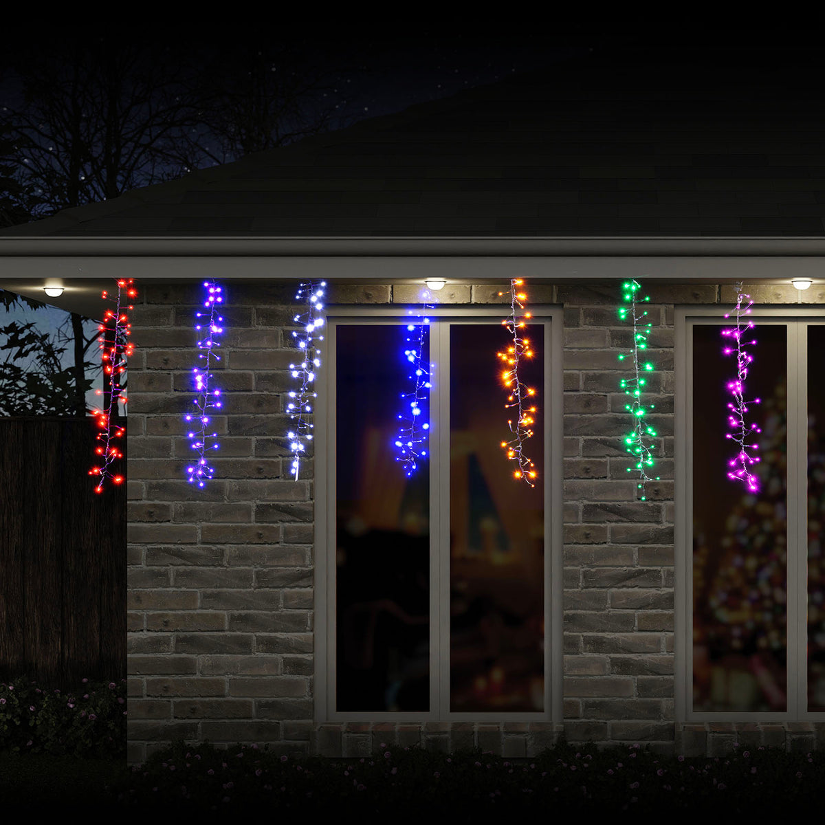 Stockholm Christmas Lights Curtain Rainbow Cluster 7PC | Outbax